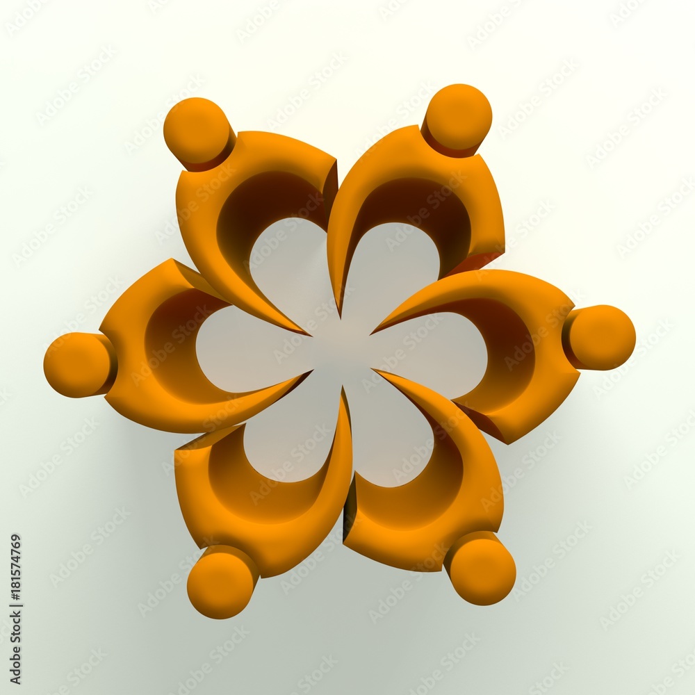 Teamwork orange people meeting icon Stock Illustration | Adobe Stock