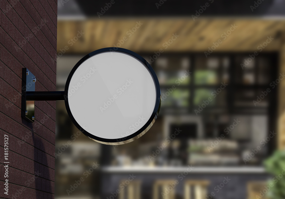 Signboard on the wall, backlit round circular signage board, led glow ...