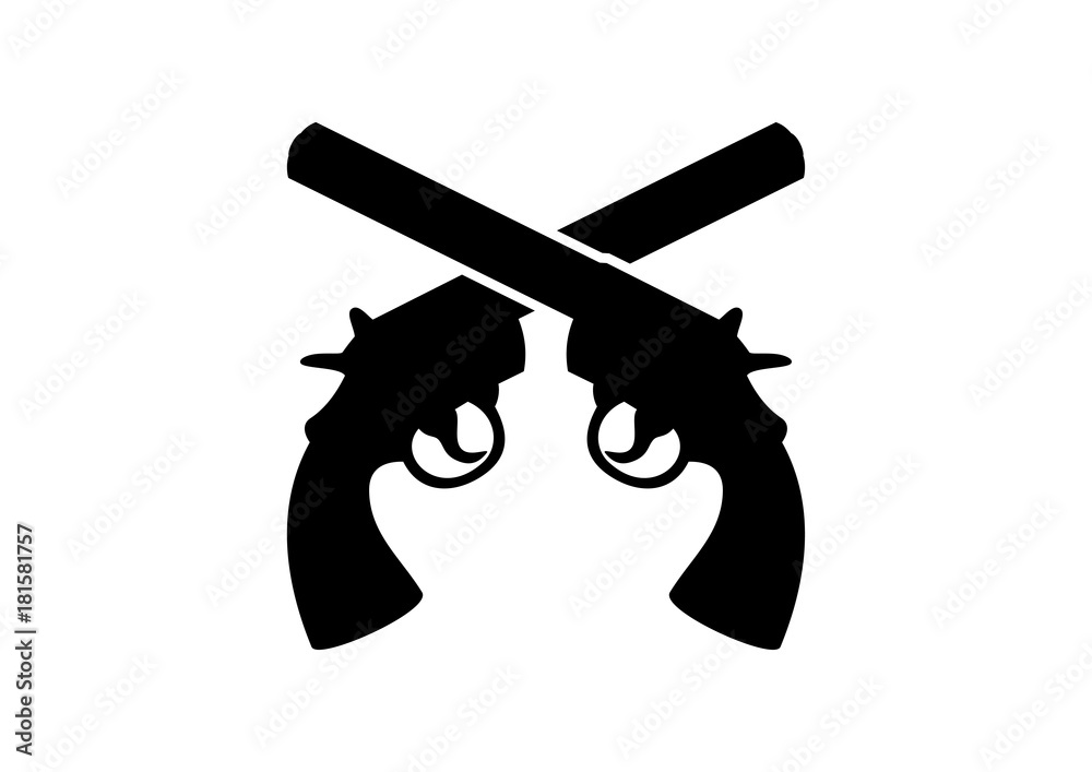 Vetor de Black Weapon Gun Cross Illusstration Logo Silhouette do Stock ...