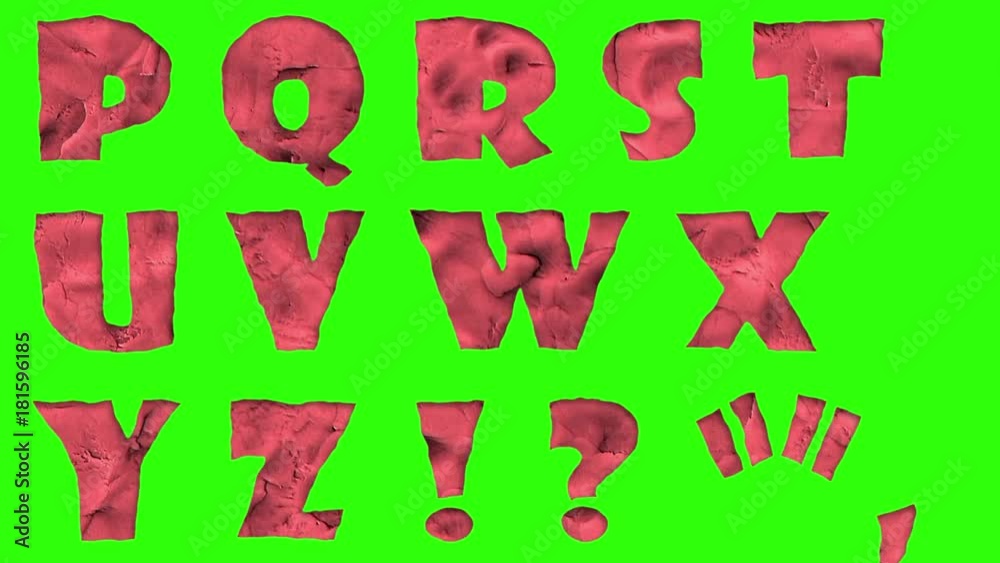 animated clay font isolated on chroma key green screen background ...