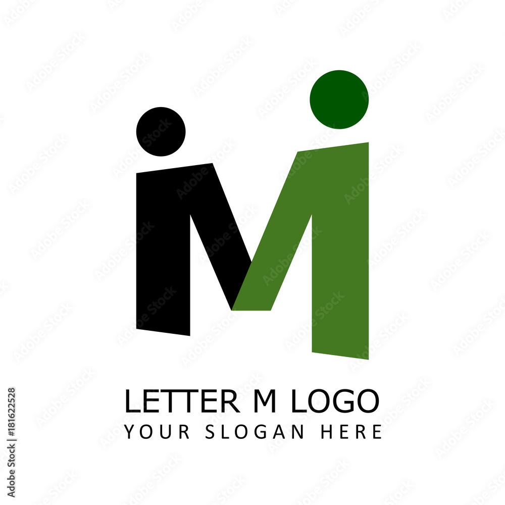 letter m people work together logo Stock Vector | Adobe Stock