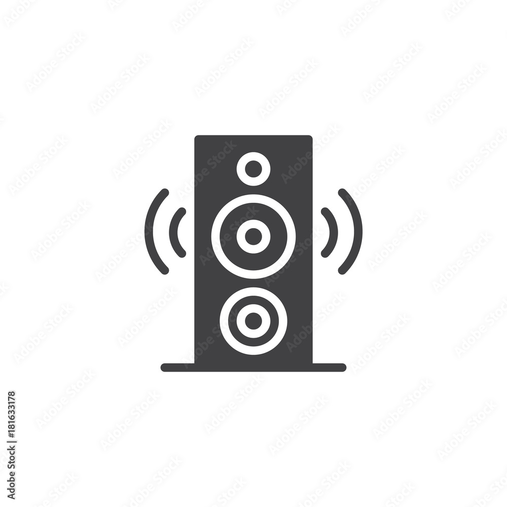 Speaker icon vector, filled flat sign, solid pictogram isolated on ...
