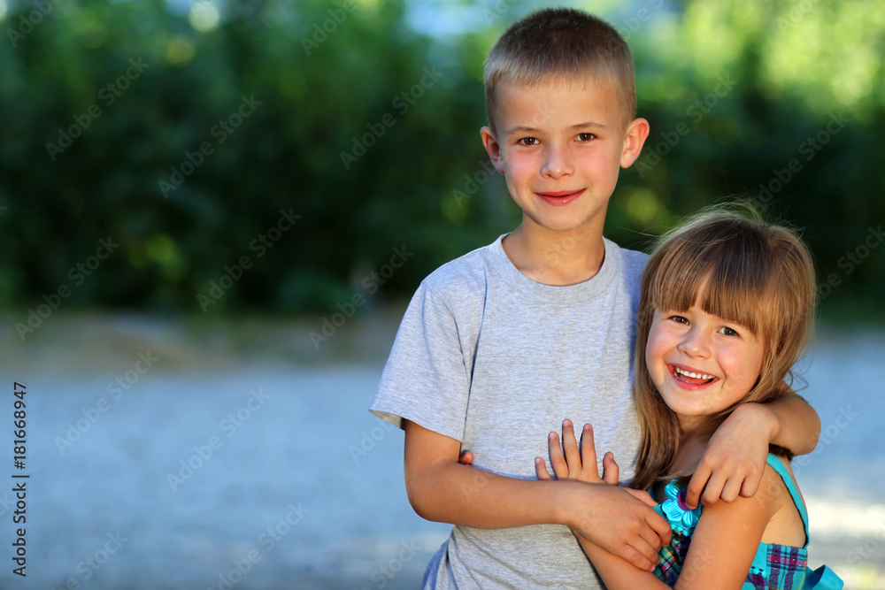Two Little Kids Hugging