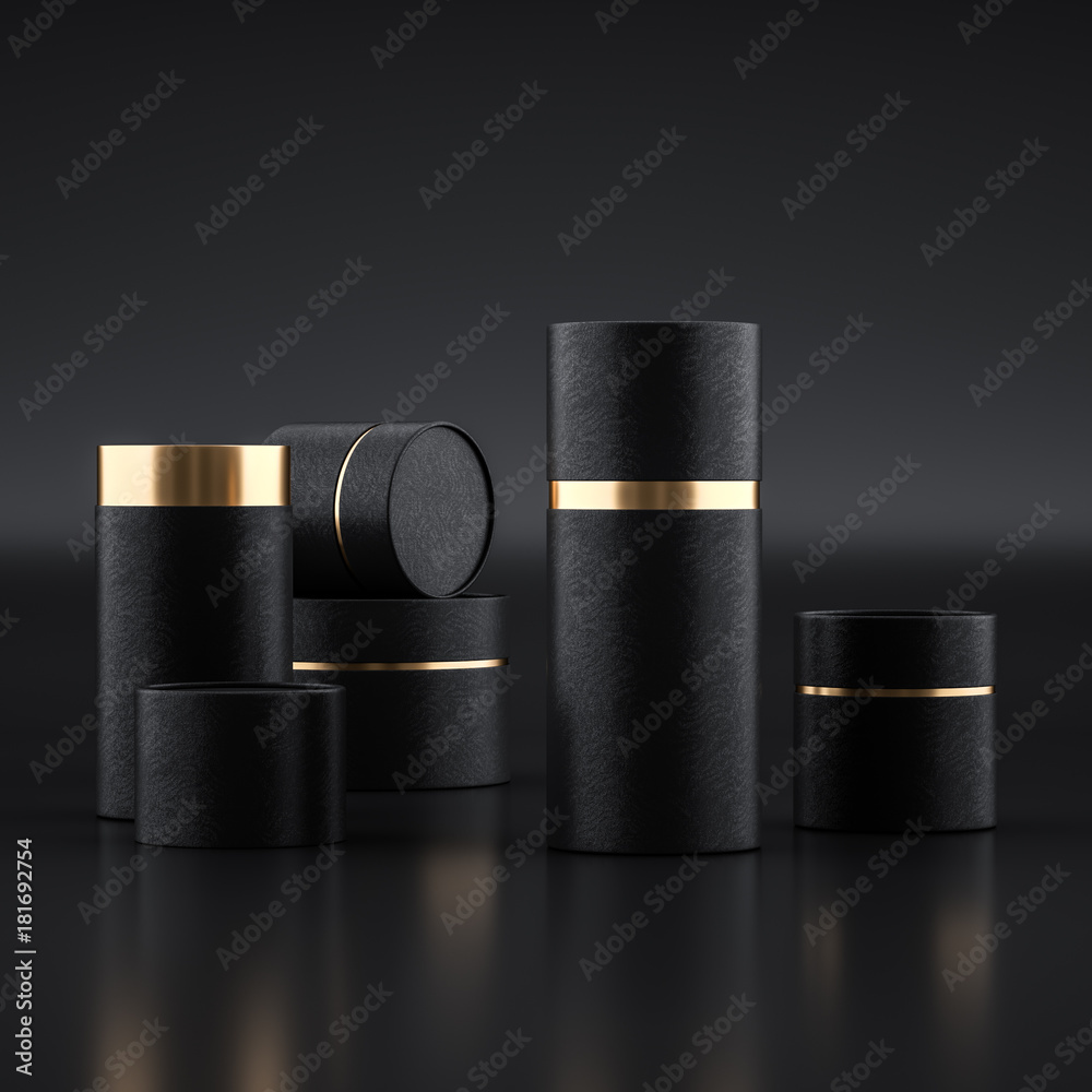 Mockup of open and closed paper can tubes Stock Illustration | Adobe Stock