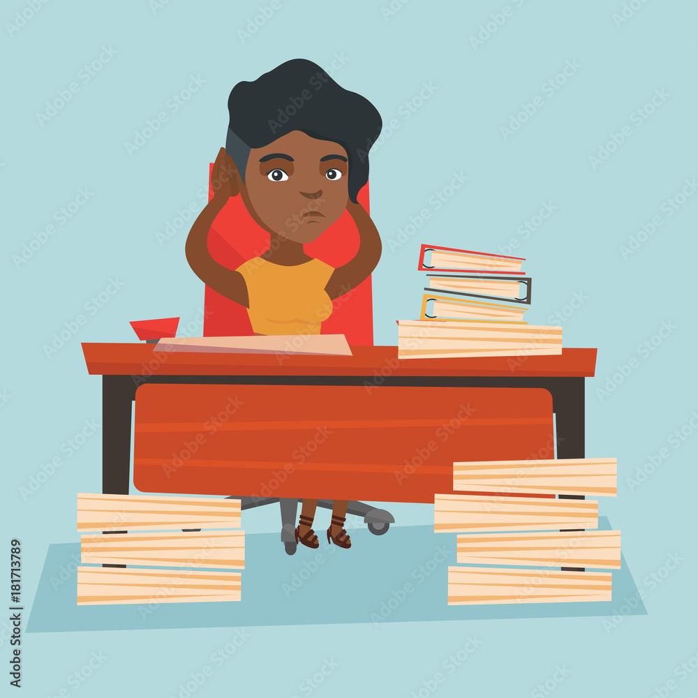 Desk Cartoon Image Of Full Of Papers