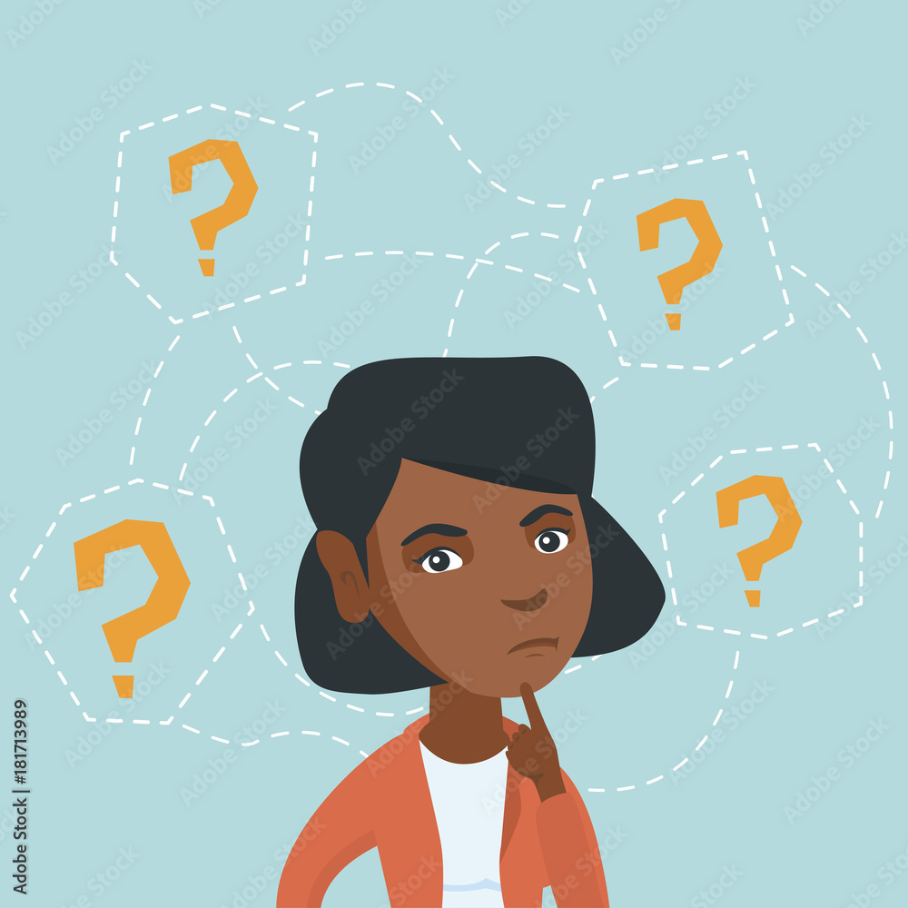 Woman Question Mark Cartoon