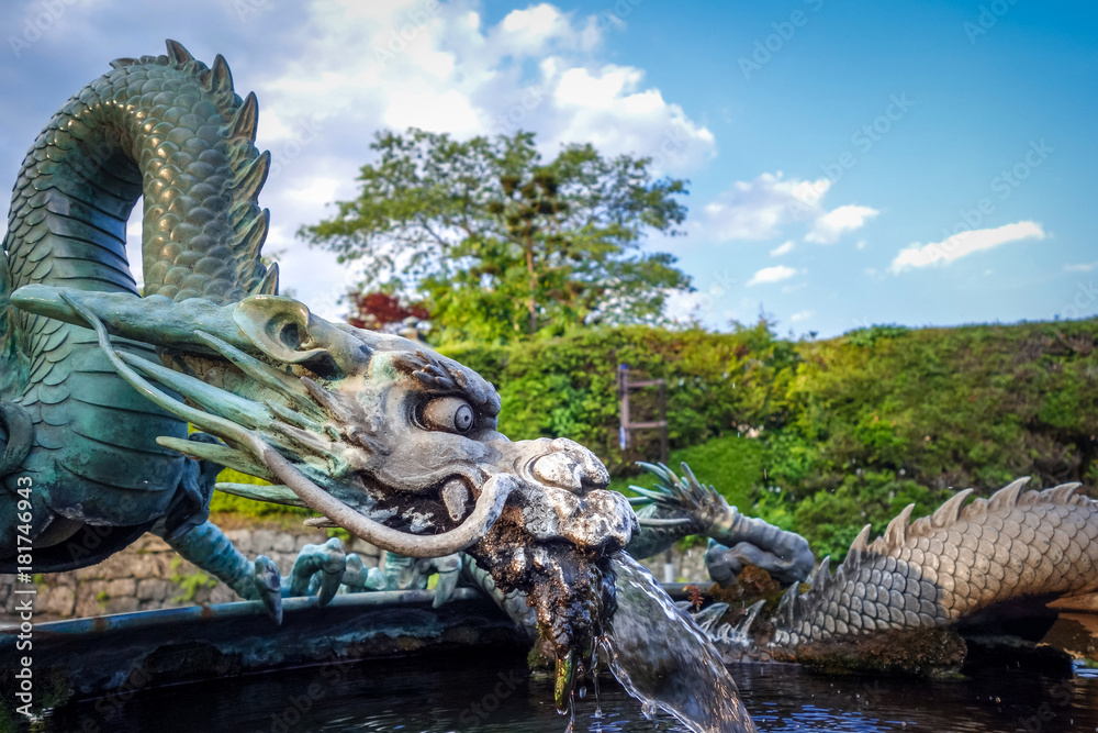 Traditional japanese dragon fountain, Nikko, Japan Stock Photo | Adobe ...