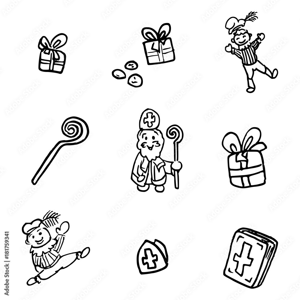 icoontjes van sinterklaas Stock Vector | Adobe Stock