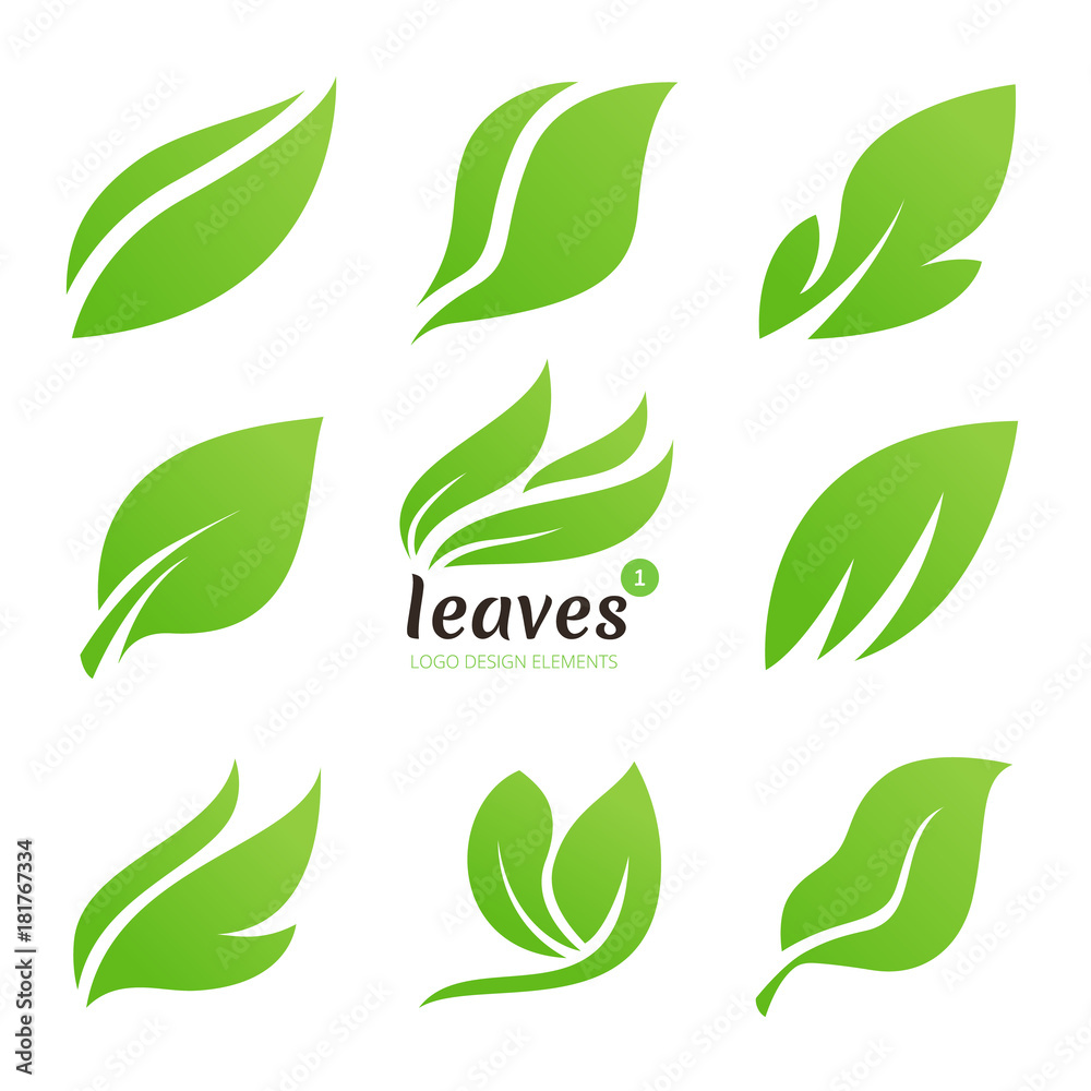 Leaves logo. Nature vector design element for leaf icons. Eco symbol ...
