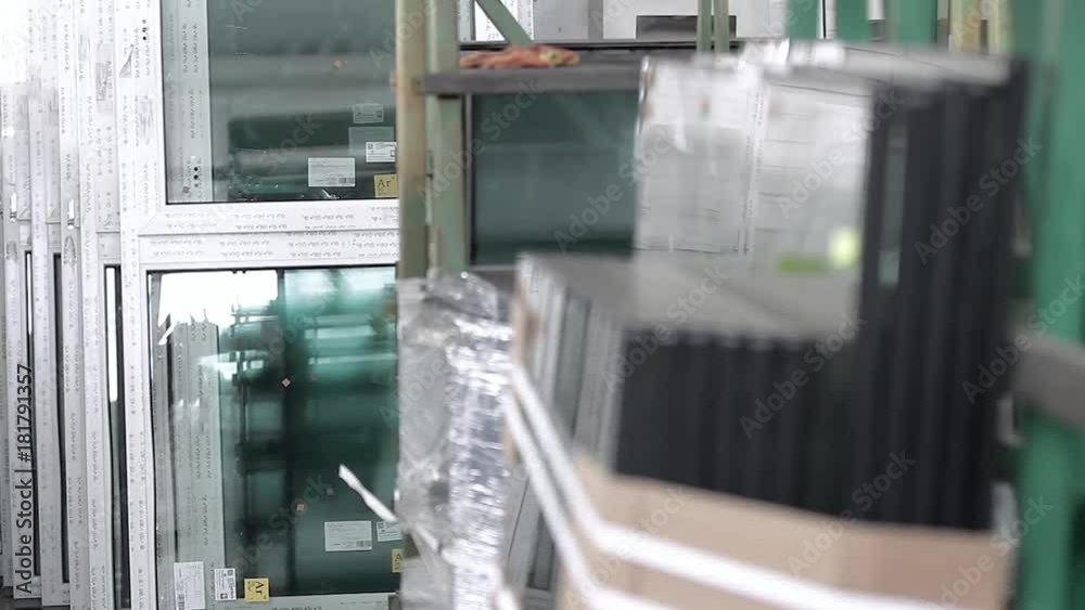 Double-glazed windows for plastic windows are in the assembly shop for ...
