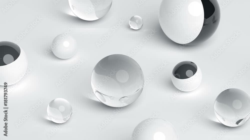 Seamless abstract motion of geometric shapes. Computer generated loop ...