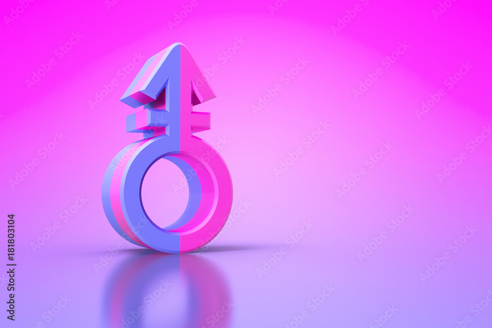 Symbol in colors of trans gender on blue and pink background. Idea and ...