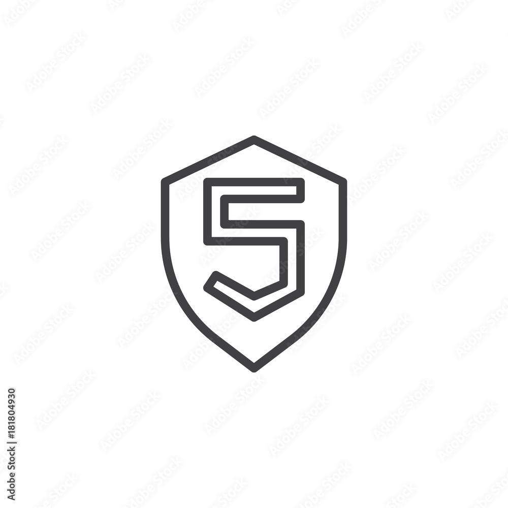 Html 5 line icon, outline vector sign, linear style pictogram isolated ...