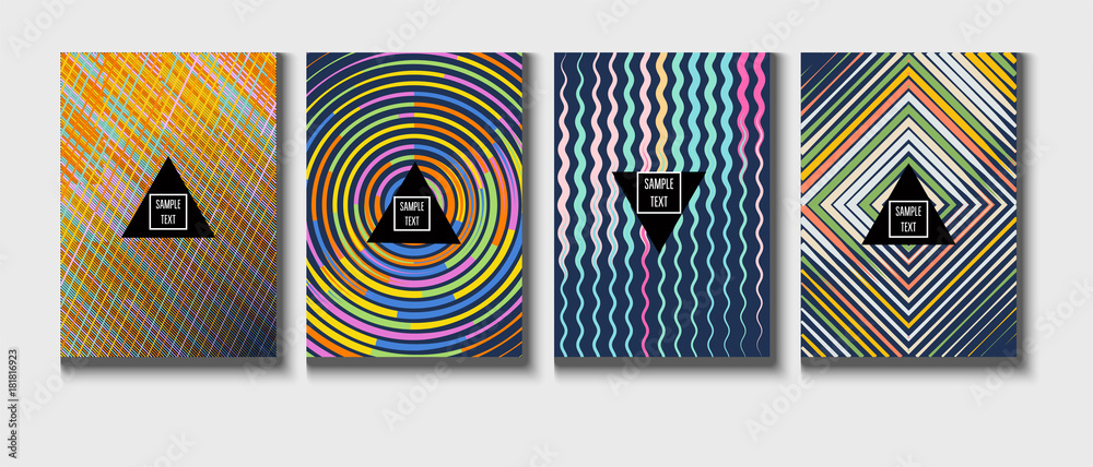 A4 cool covers set. Vector childrens colorful journal background ...