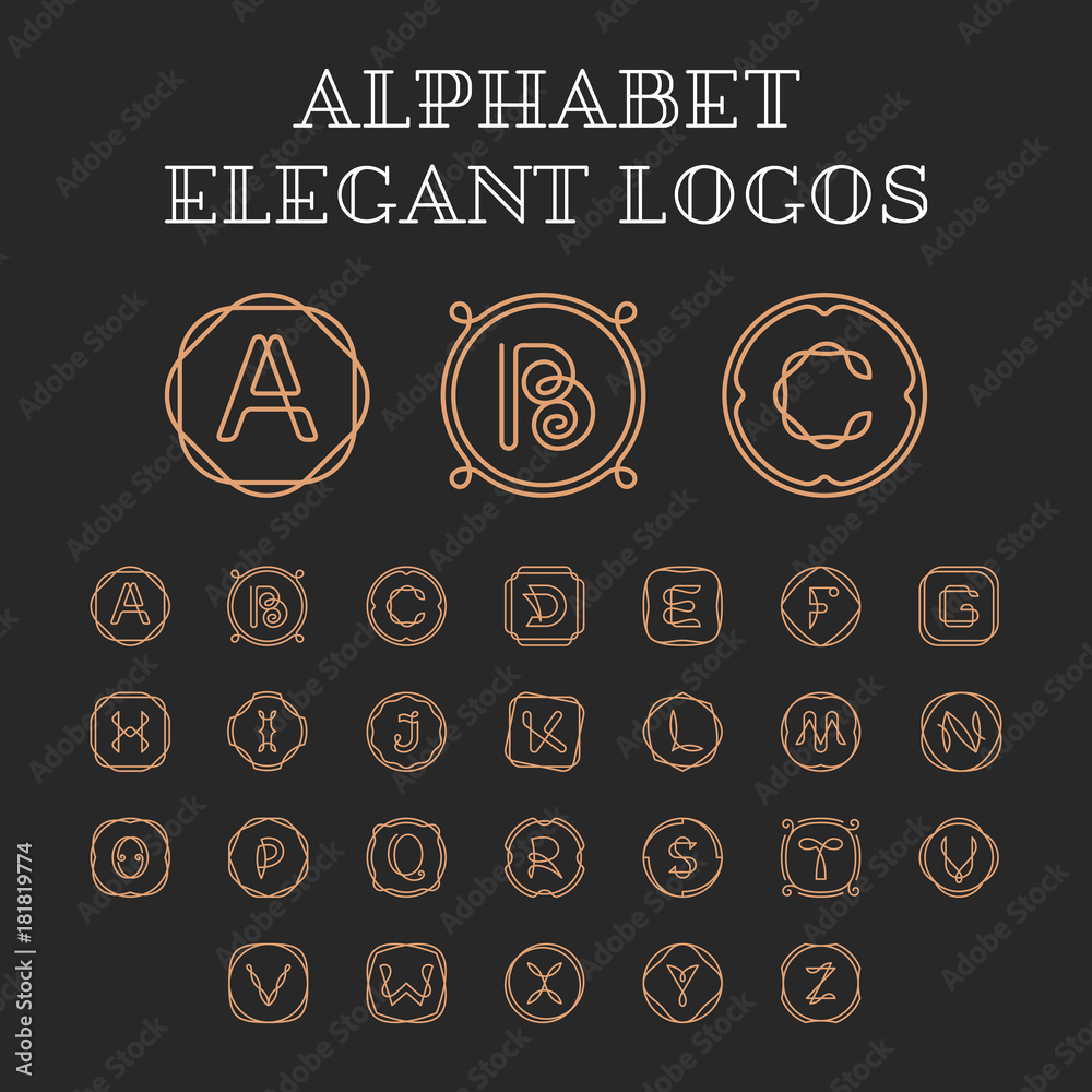 ABC Alphabet Letters Vector Logo Set Stock Vector | Adobe Stock