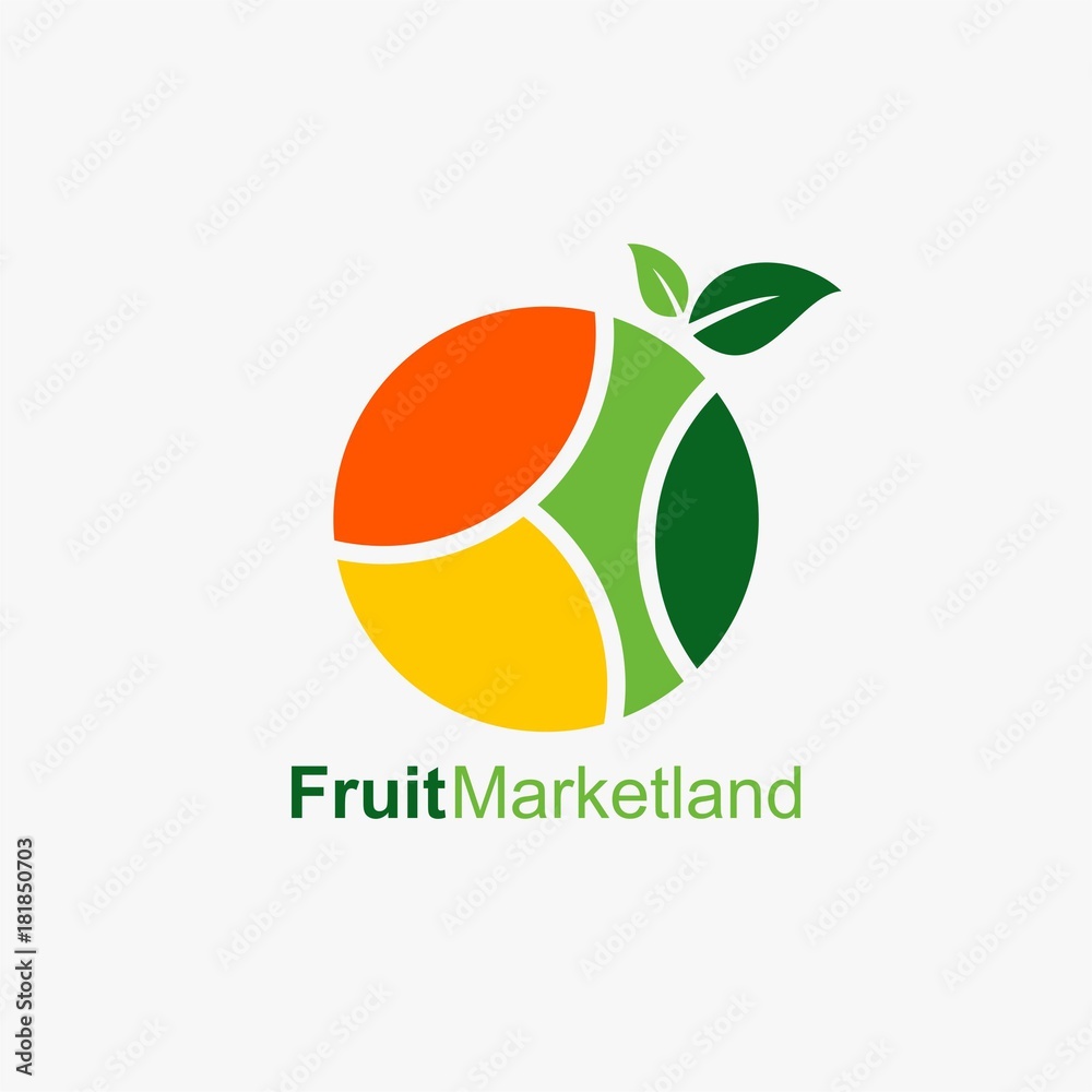 Fruit Market Logo Stock Photo | Adobe Stock