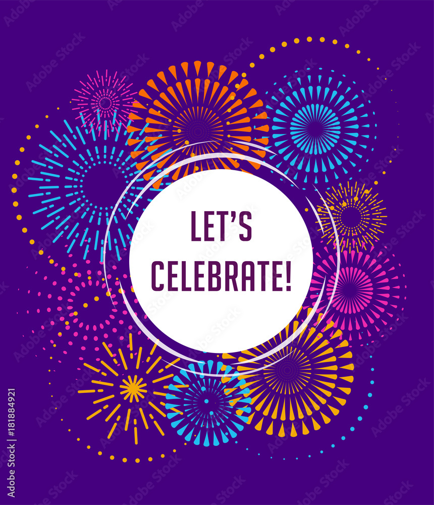 Fireworks and celebration background, winner, victory poster Stock ...