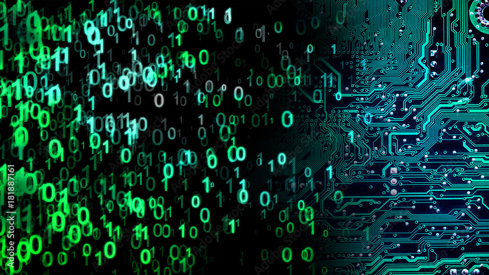 The binary code is generated from left to right, and the digits are ...