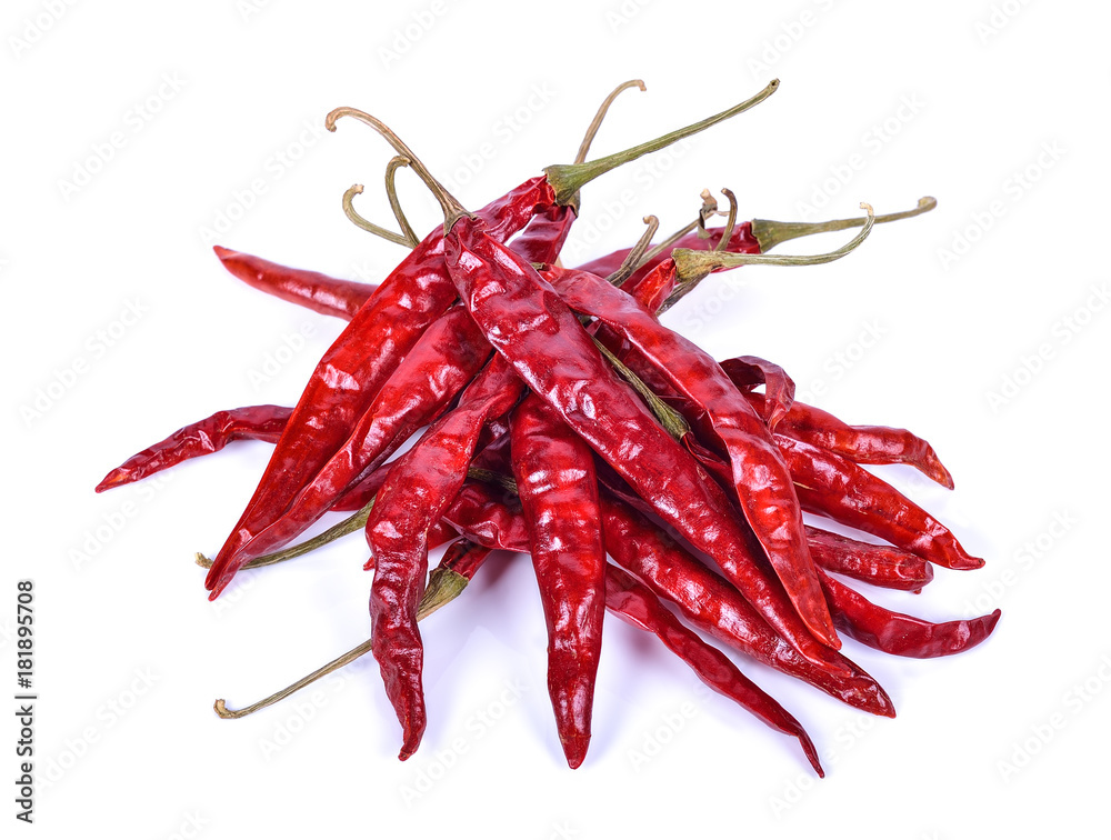 Dried chilli isolate on white background Stock Photo | Adobe Stock