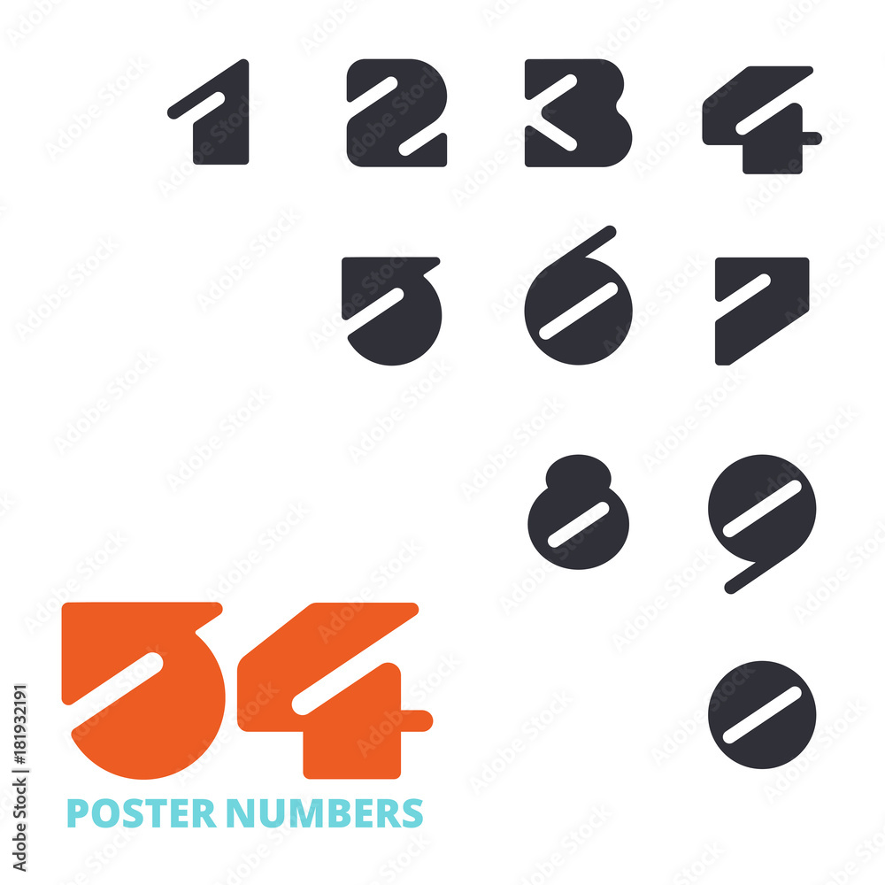 Numbers set in vintage style. Vector elements illustration template for ...