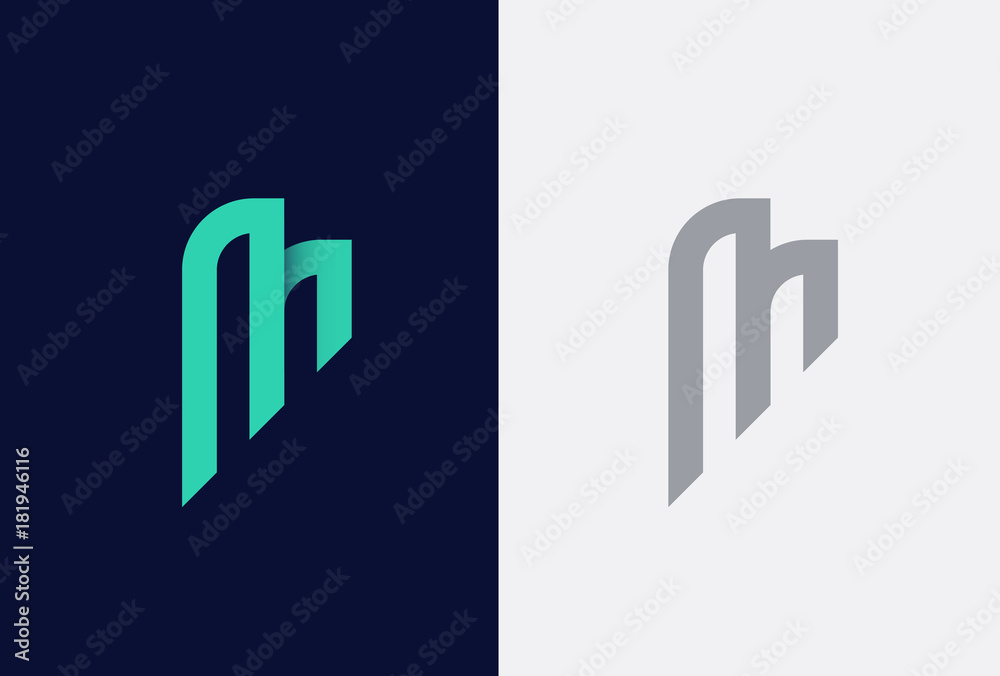 Abstract letter M logotype. Modern logo idea sign. Universal emblem ...
