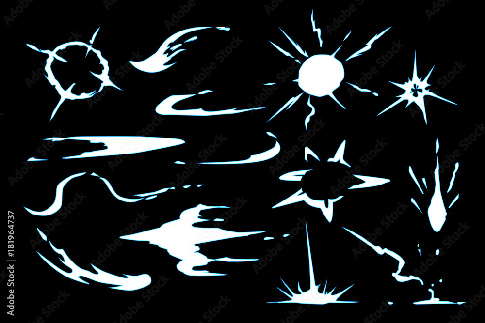 Splash vector flare effect for game. Energy explode effect animation ...