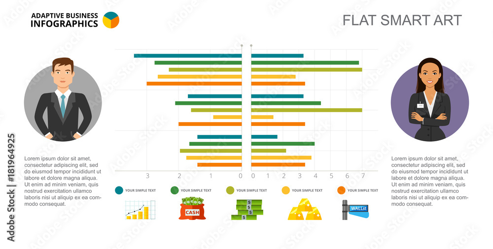 Comparison Bar Chart Slide Template Stock Vector | Adobe Stock