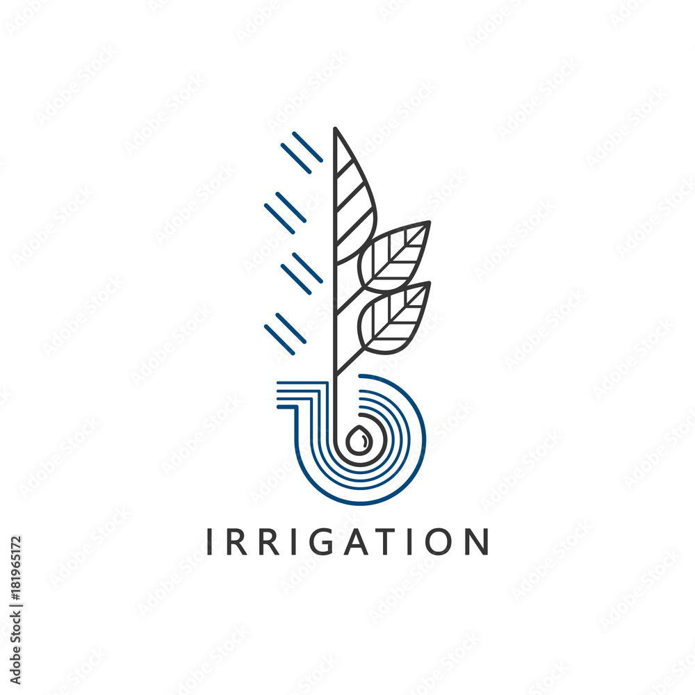 Irrigation icon. Linear vector logo for any type of irrigation. Stock ...