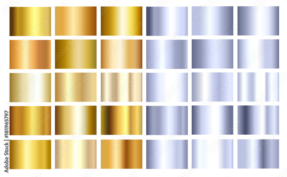 Gold, steel, iron or silver gradient background vector texture. Metal ...