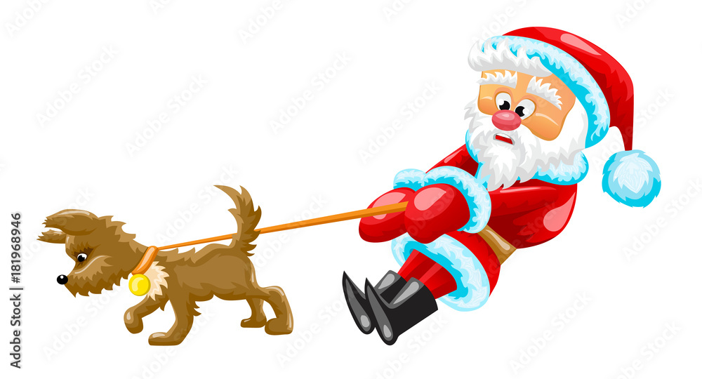 Santa with dog Stock Vector | Adobe Stock