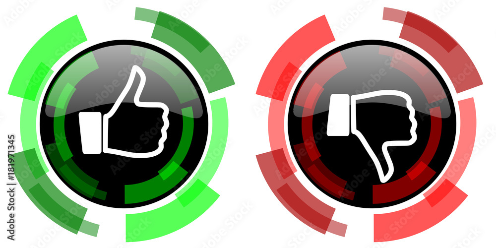 Like dislike vector social media icons. Thumb up and down symbols ...