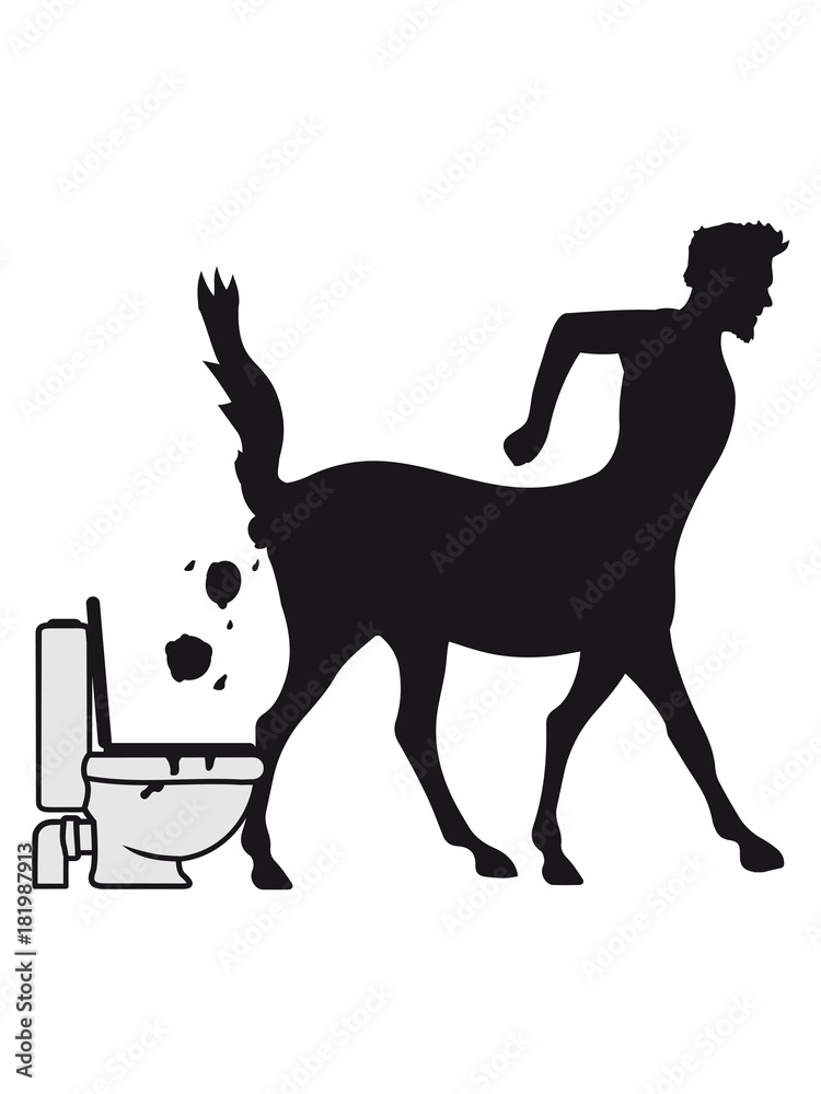 toilette klo wc scheißen kacke kot groß äpfel lustig zentaure pferd ...