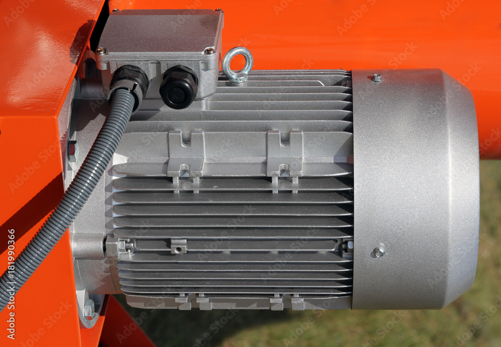 Red powerful electric motors for modern industrial equipment Stock ...