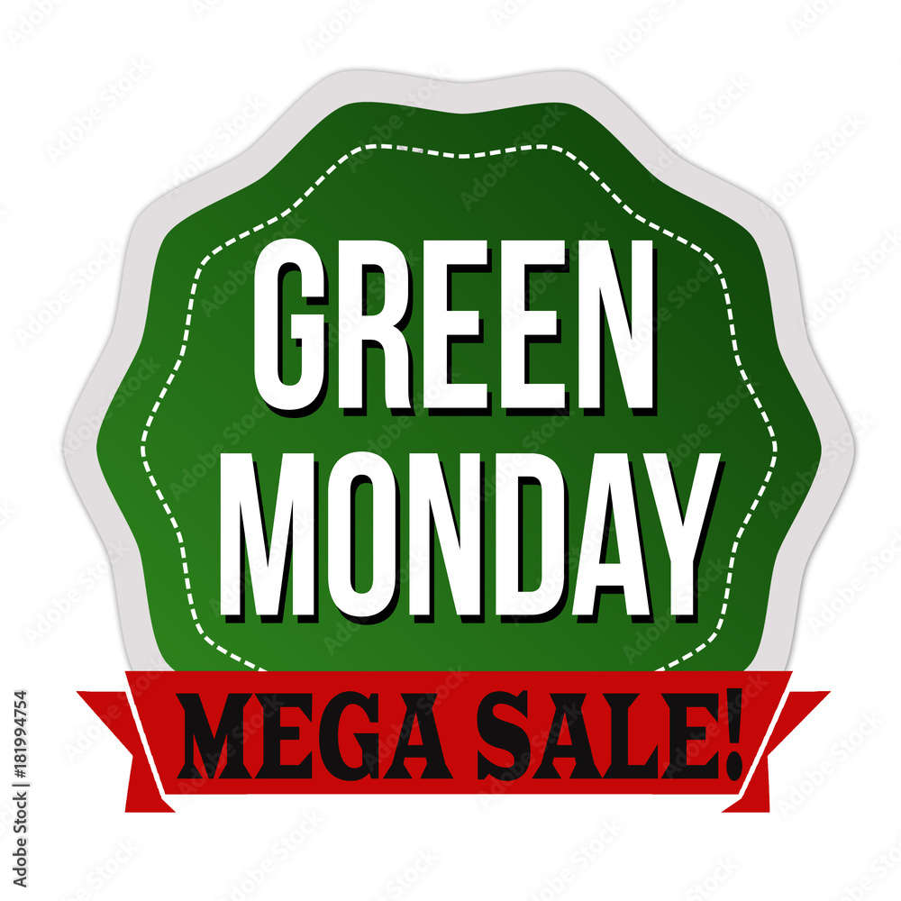 Green monday label or sticker Stock Vector | Adobe Stock