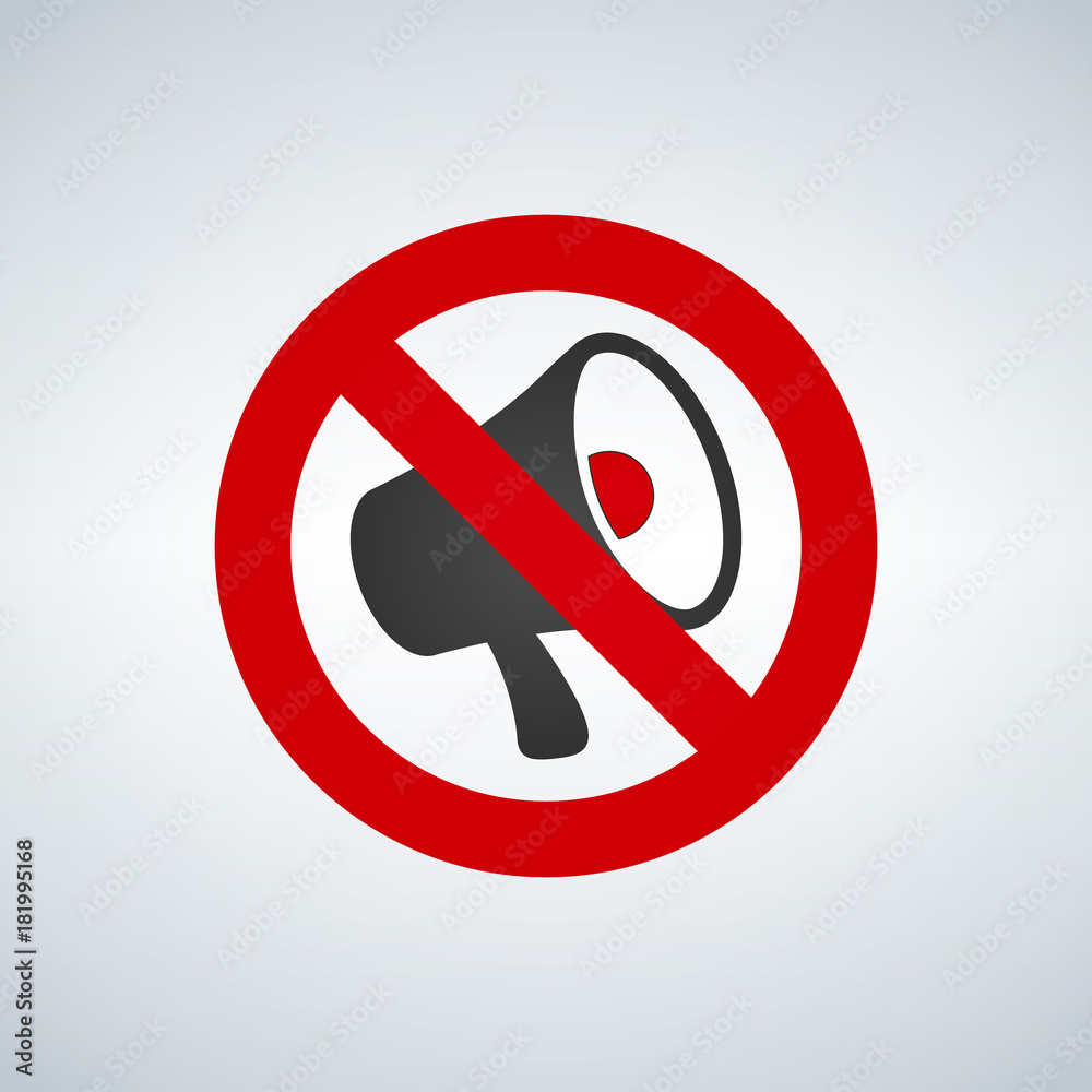 No megaphone or no speaker area sign Stock Vector | Adobe Stock