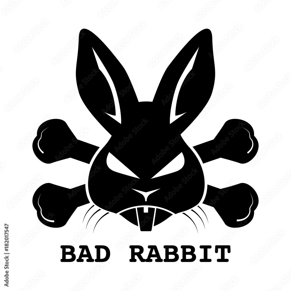 Black bad rabbit ransomware logo design on white background. Vector ...