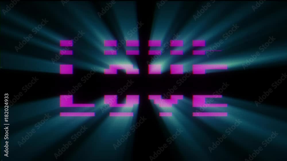 retro digital font love word text on old tv lcd glitch interference ...