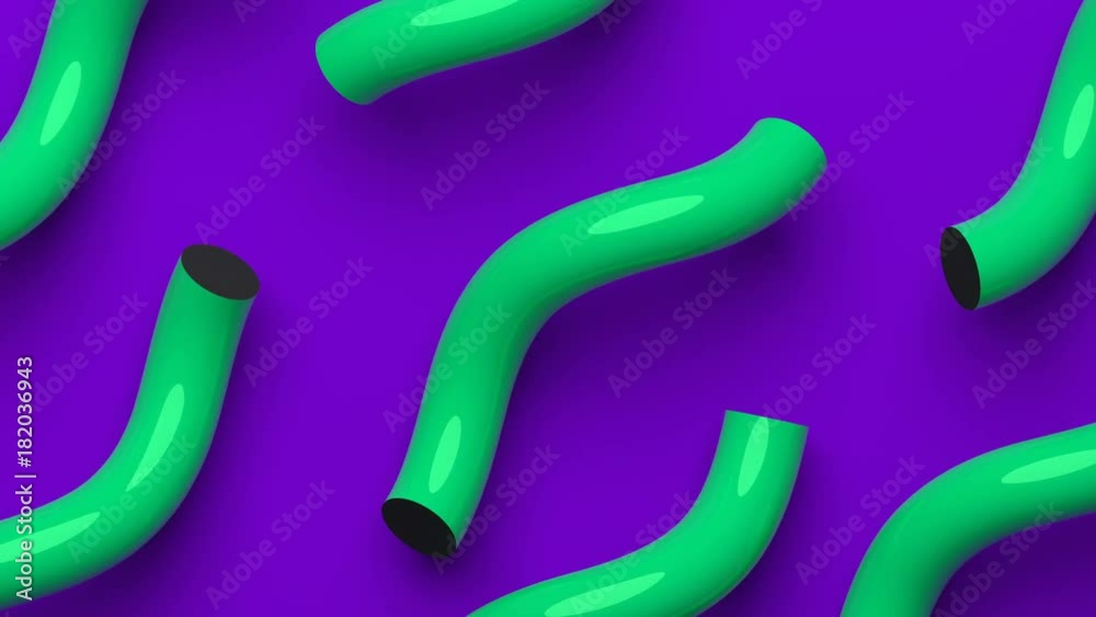 Abstract 3d rendering of geometric shapes. Computer generated loop ...