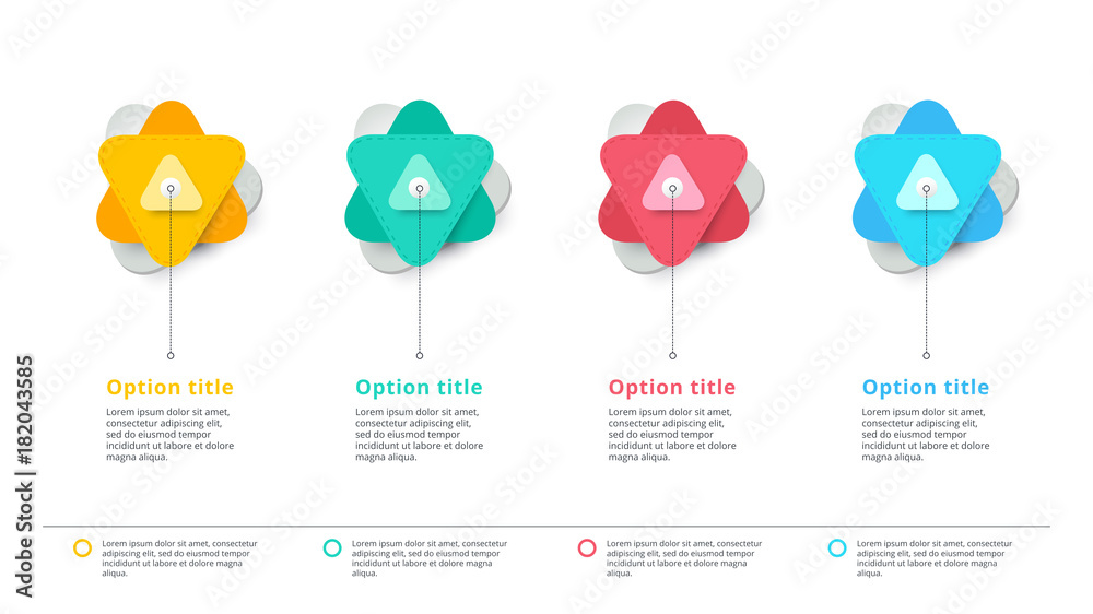 Business process chart infographics with 4 step segments. Circular ...