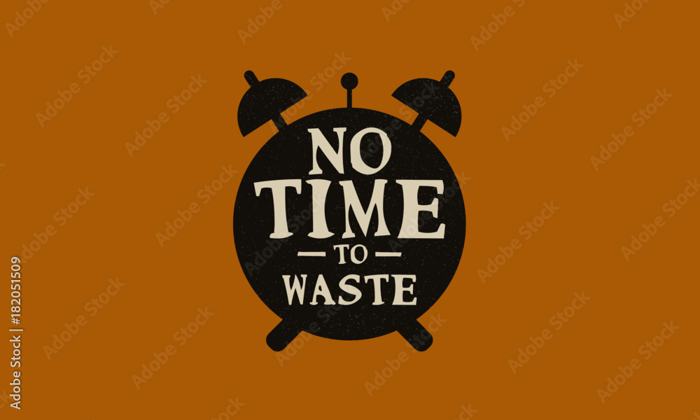 No Time To Waste (Motivational Quote Vector Design) Stock Vector ...