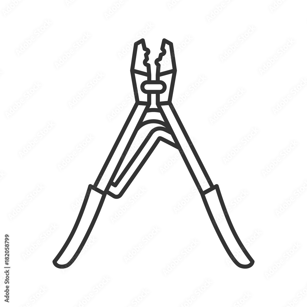 Crimping tool linear icon Stock Vector | Adobe Stock