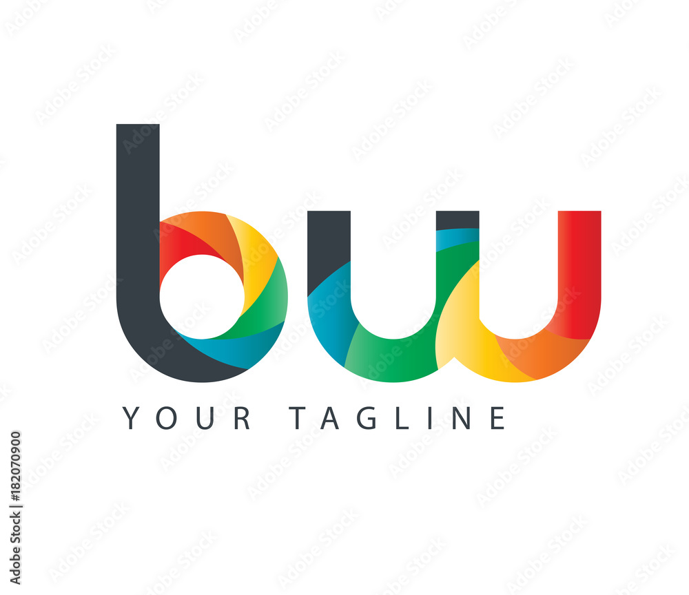 Initial Letter BW Design Logo Stock Vector | Adobe Stock