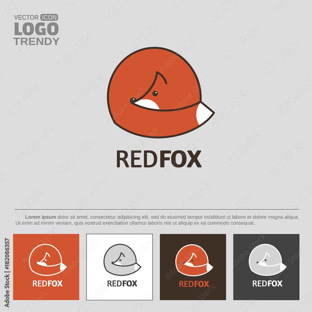 Logo with red fox. Stock Vector | Adobe Stock