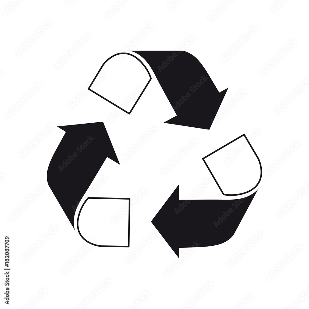 Recycle logo black and white Stock Vector | Adobe Stock