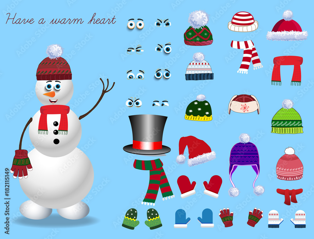 Snowman Mittens Template