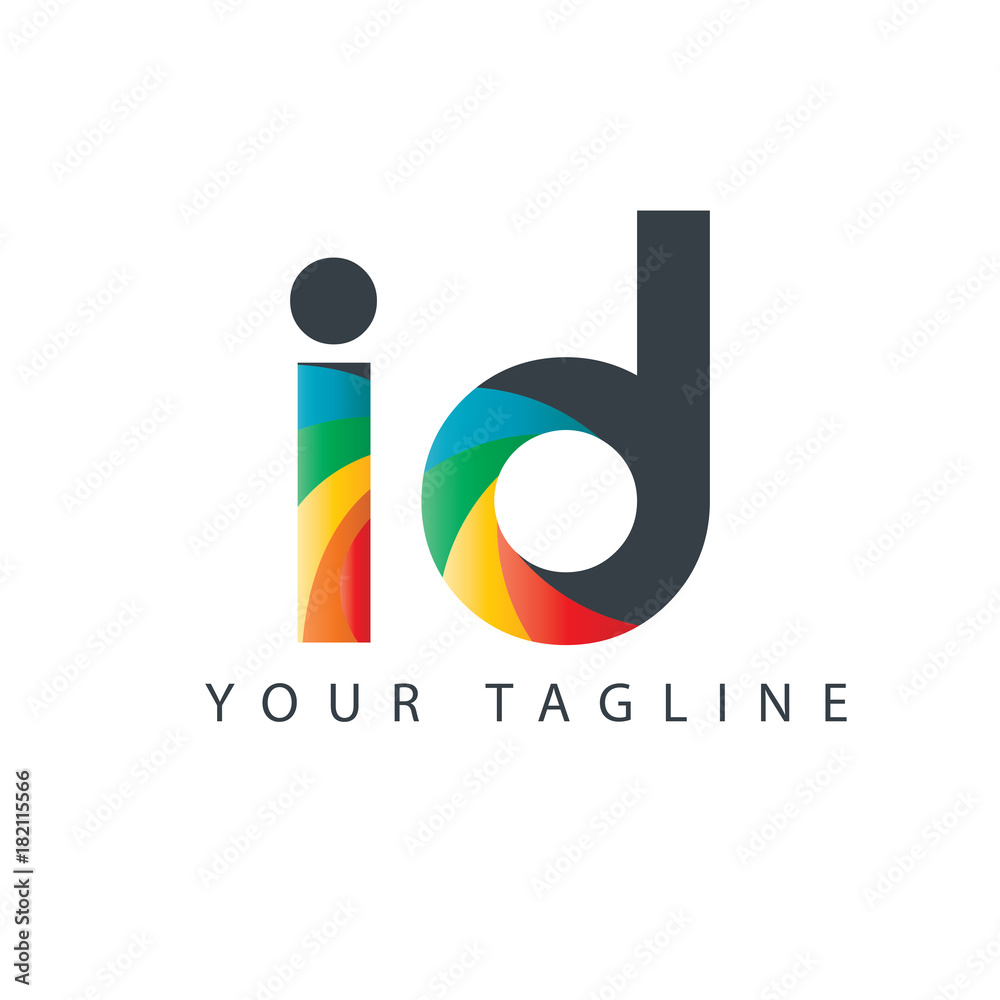 Initial Letter ID Design Logo Stock Vector | Adobe Stock