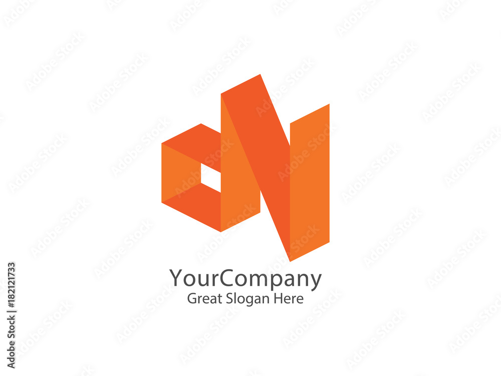 DN letters logo, D and N letters design. 3d initial logo Template ...