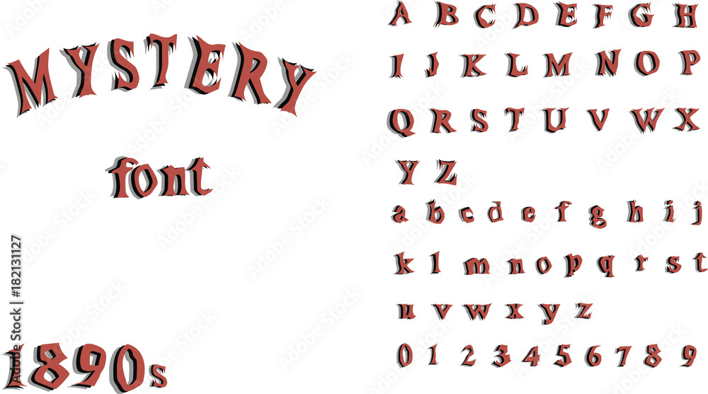 Mystery Font - Vector font in Vintage Style Stock Vector | Adobe Stock