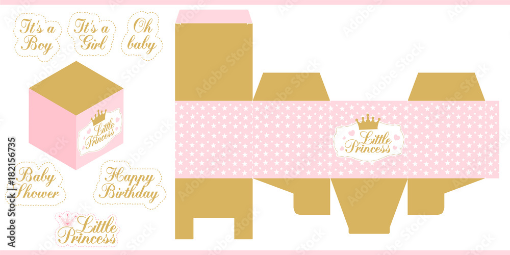 Little princess party printable template (baby shower, birthday) Die ...