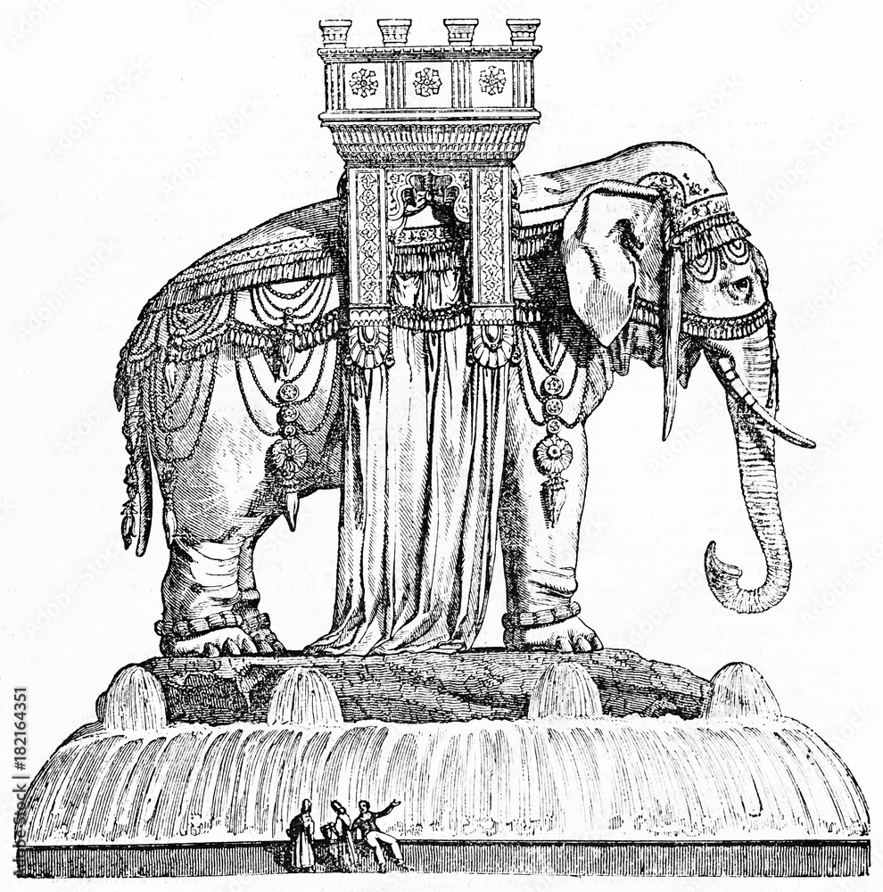 Gigantic monument of a elephant statue for the Bastille square in Paris ...